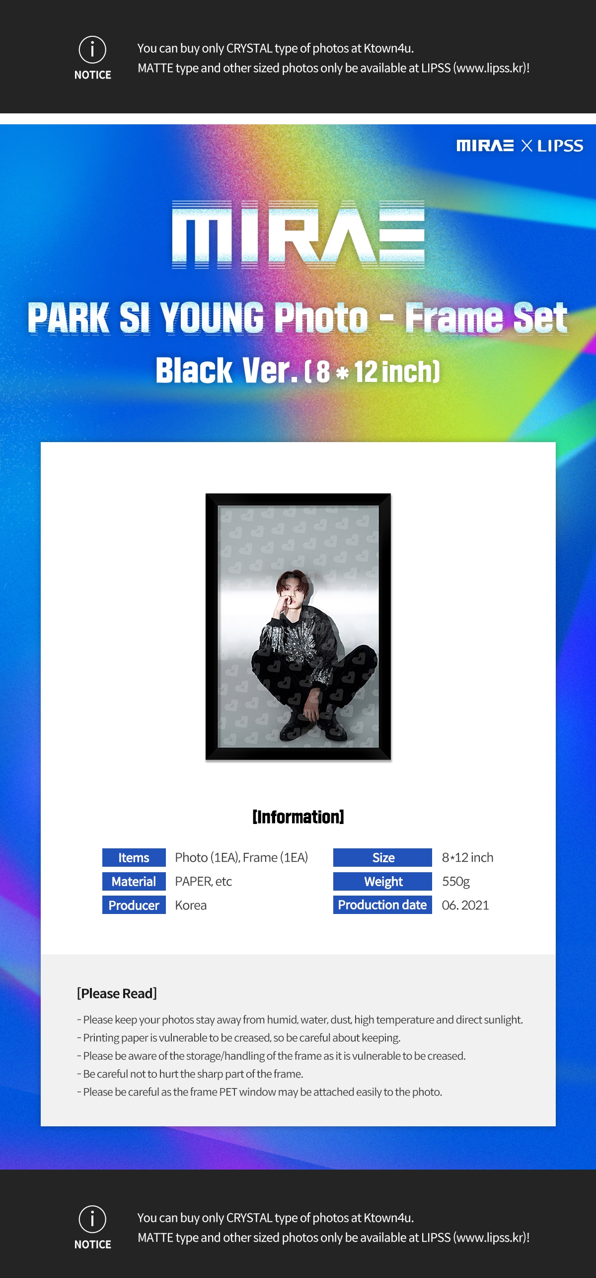 ktown4u.com : MIRAE - PARK SI YOUNG Stand Photo - Frame Set (BLACK Ver.)